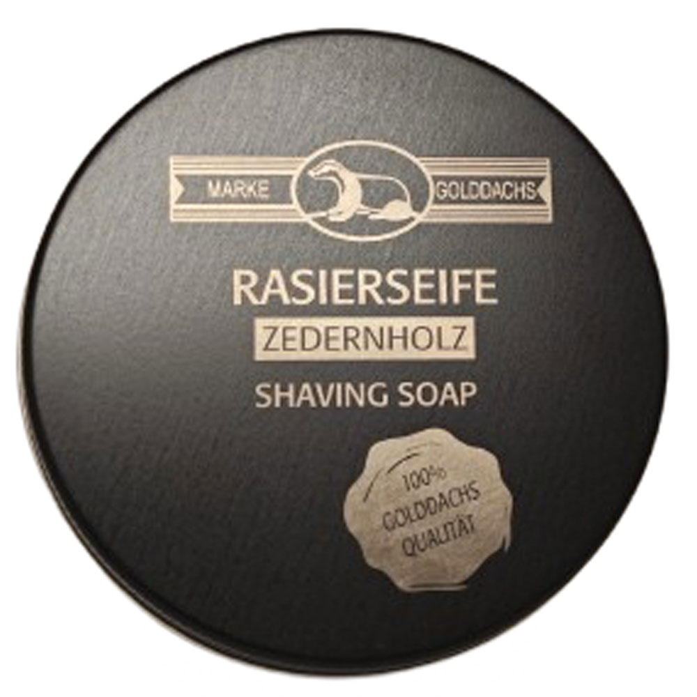 Savon à barbe Golddachs Bois de cèdre en boîte aluminium noire avec ...