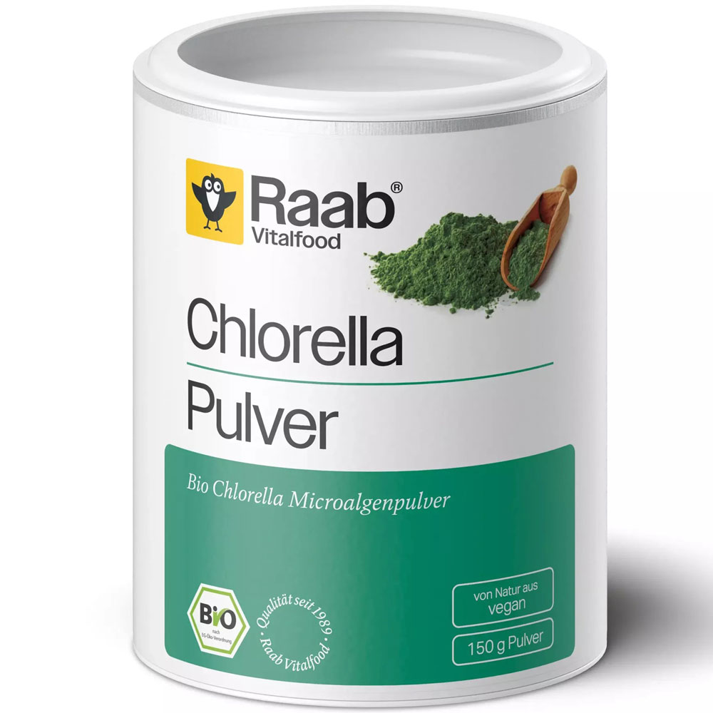 Raab Vitalfood Chlorella Pulver Dose bio | Bio-Naturel.de