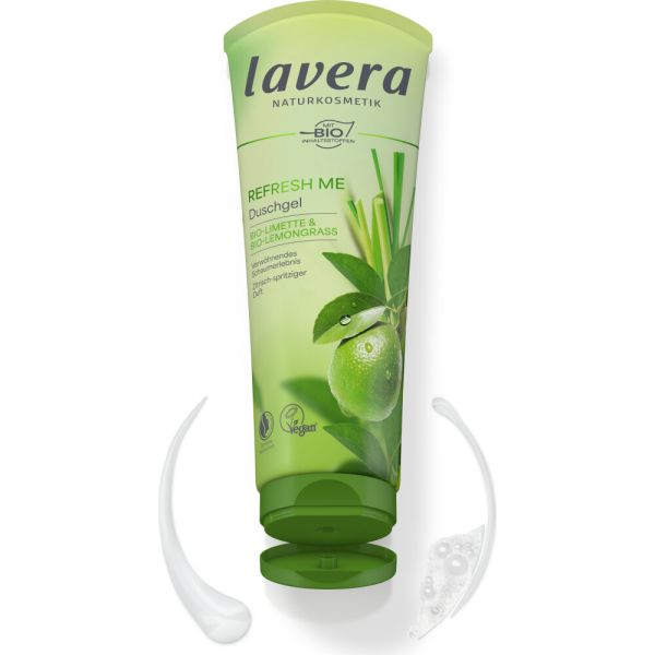 Lavera Gel douche Refresh Me Citron vert bio & Citronnelle bio | Gel ...