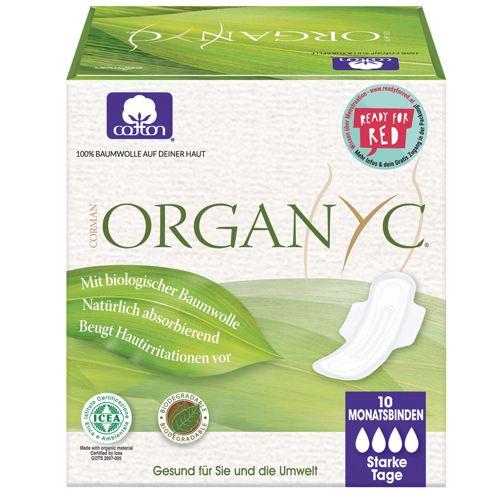 Organyc Damenbinden Nacht 10 Stück | Bio-Naturel.de